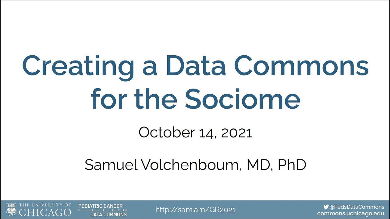 Creating a Data Commons for the Sociome