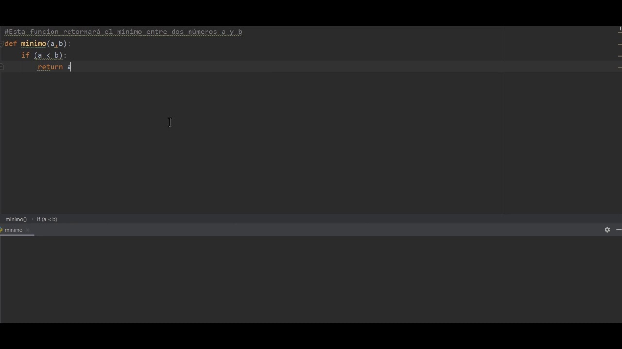 Saber el mínimo de dos números en Python