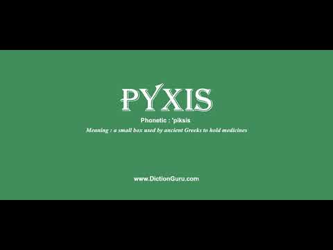 pyxis: Pronounce pyxis with Phonetic, Synonyms and Examples