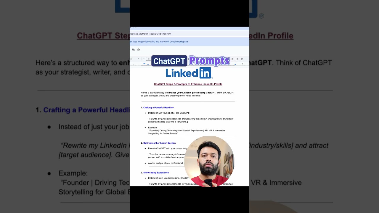 ✅ ChatGPT prompts to enhance LinkedIn profile #chatgptprompts #linkedintips #linkedinstrategy