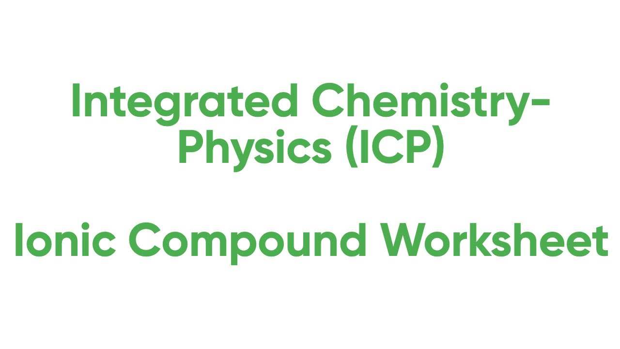 Ionic Compound Worksheet