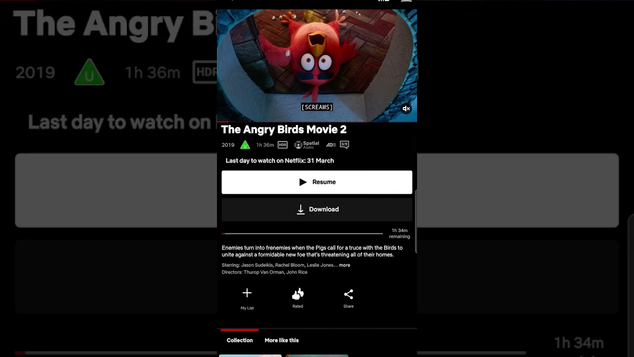 The angry birds movie 2 Last day to watch on Netflix