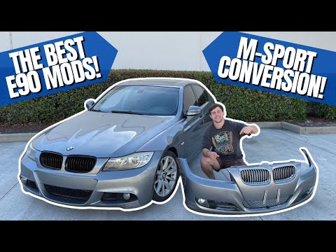 BMW E90 GETS M-SPORT BUMPERS! (M-SPORT CONVERSION!)