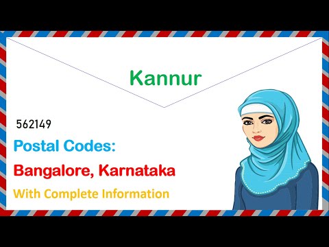 Postal Code of Kannur Bangalore Karnataka India Pin code post code zip code