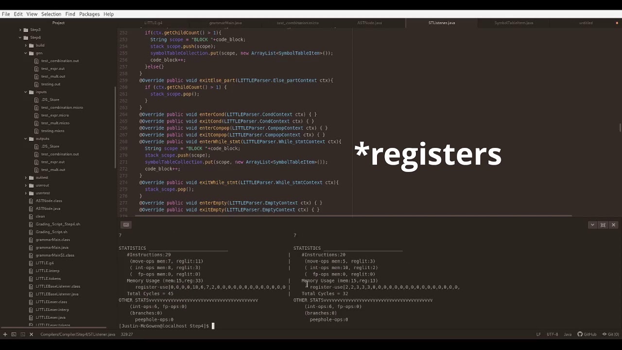 Compiler Implementation Highlights CSCI468