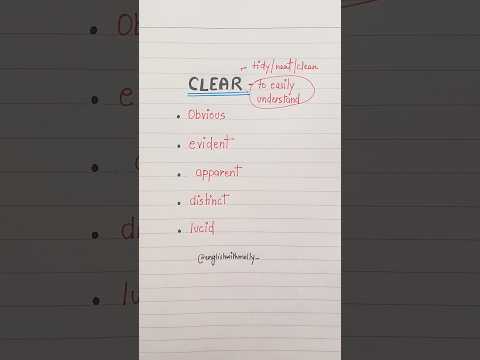 Synonyms for "Clear " 💯👩🏫✅️ #english #education #grammar #englishtips