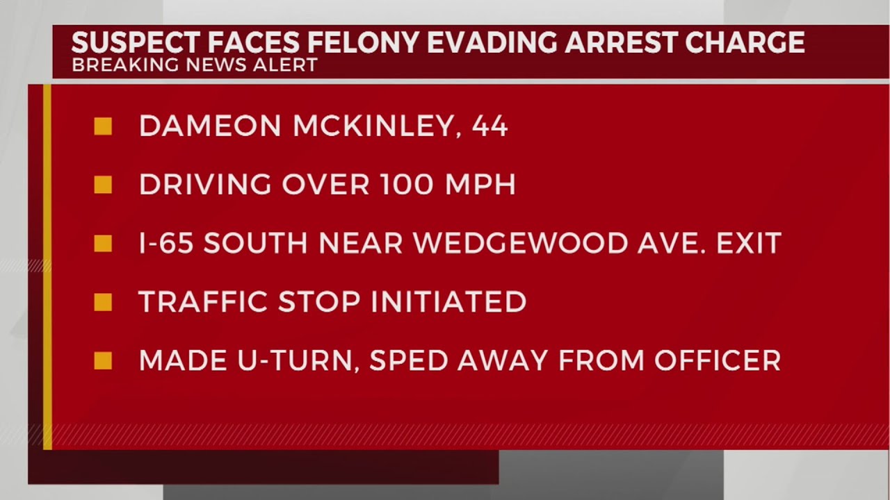 Suspect faces felony evading arrest charge