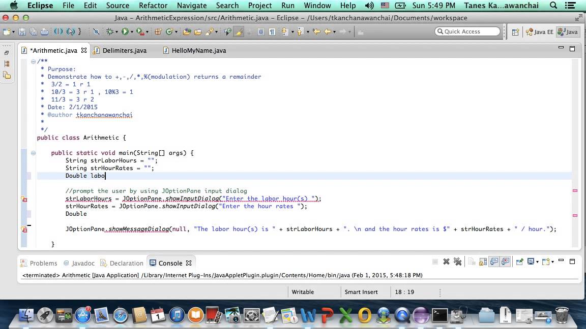 Chapter 2   Input with JOptionPane