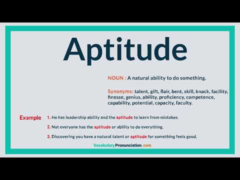 How to Pronounce APTITUDE l Definition, Meaning, Example and Synonyms of APTITUDE by VP
