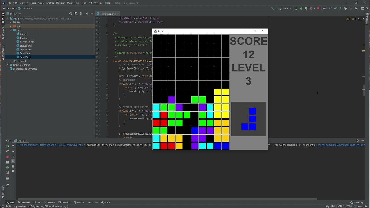 Tetris Java Demo