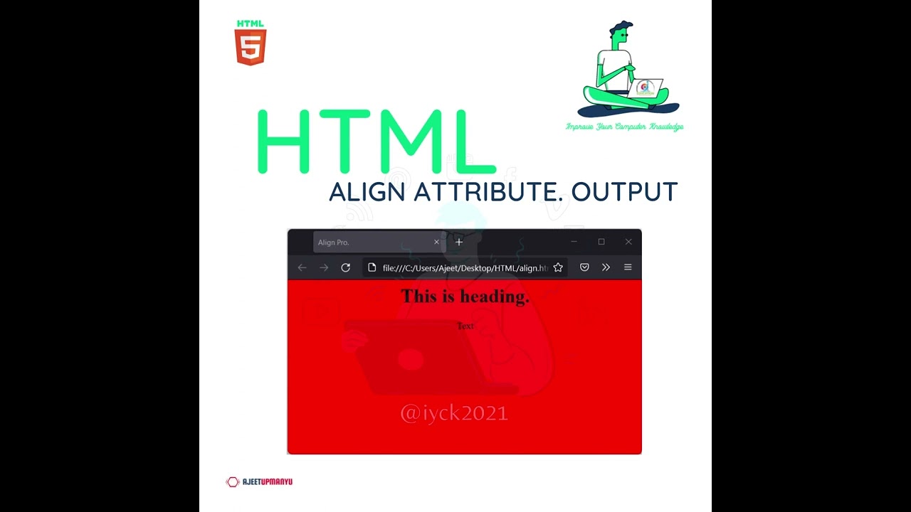 Learn HTML Align Attribute || #HTML Align Attrubute