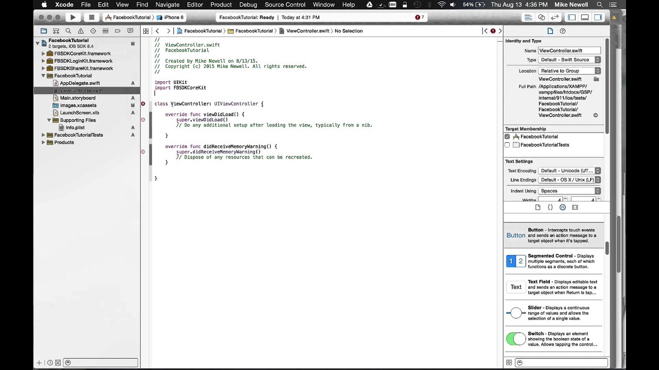 How to use the facebook ios sdk in swift
