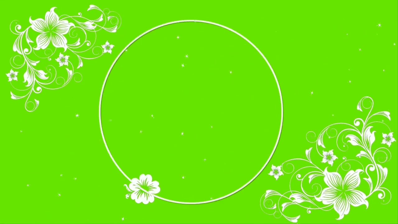 Flower Effect Frame  - Green Screen Animation