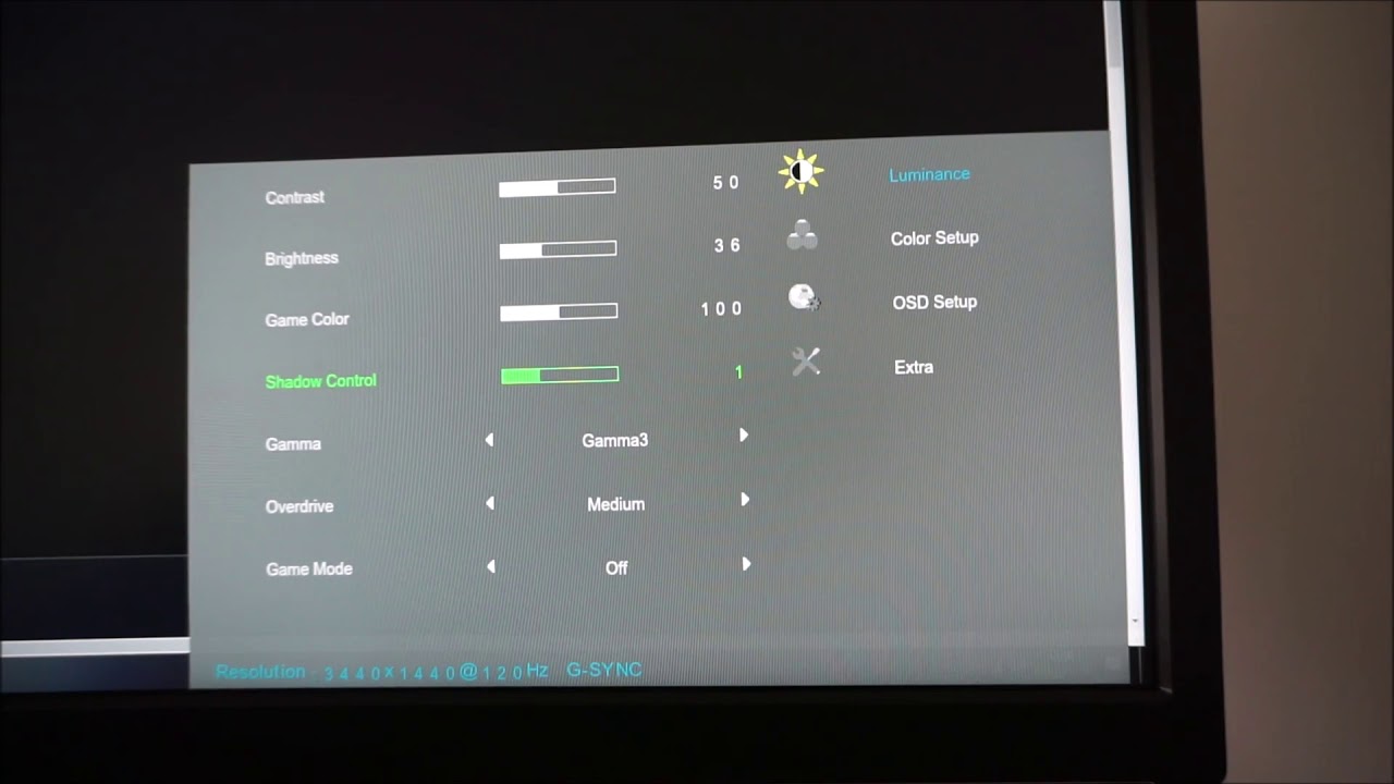 AOC AG352UCG6 Menu System (OSD)
