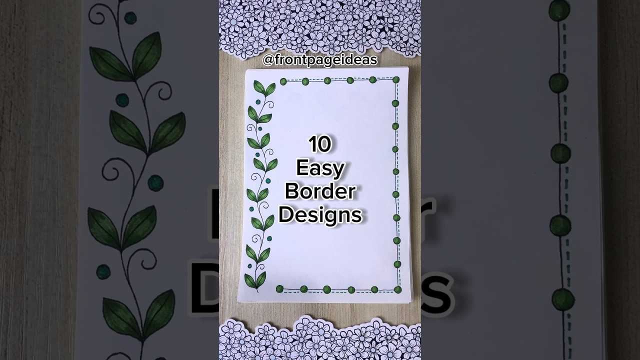 10 Easy front page design for school projects and idea note journals | Aesthetic Girl #shorts #howto
