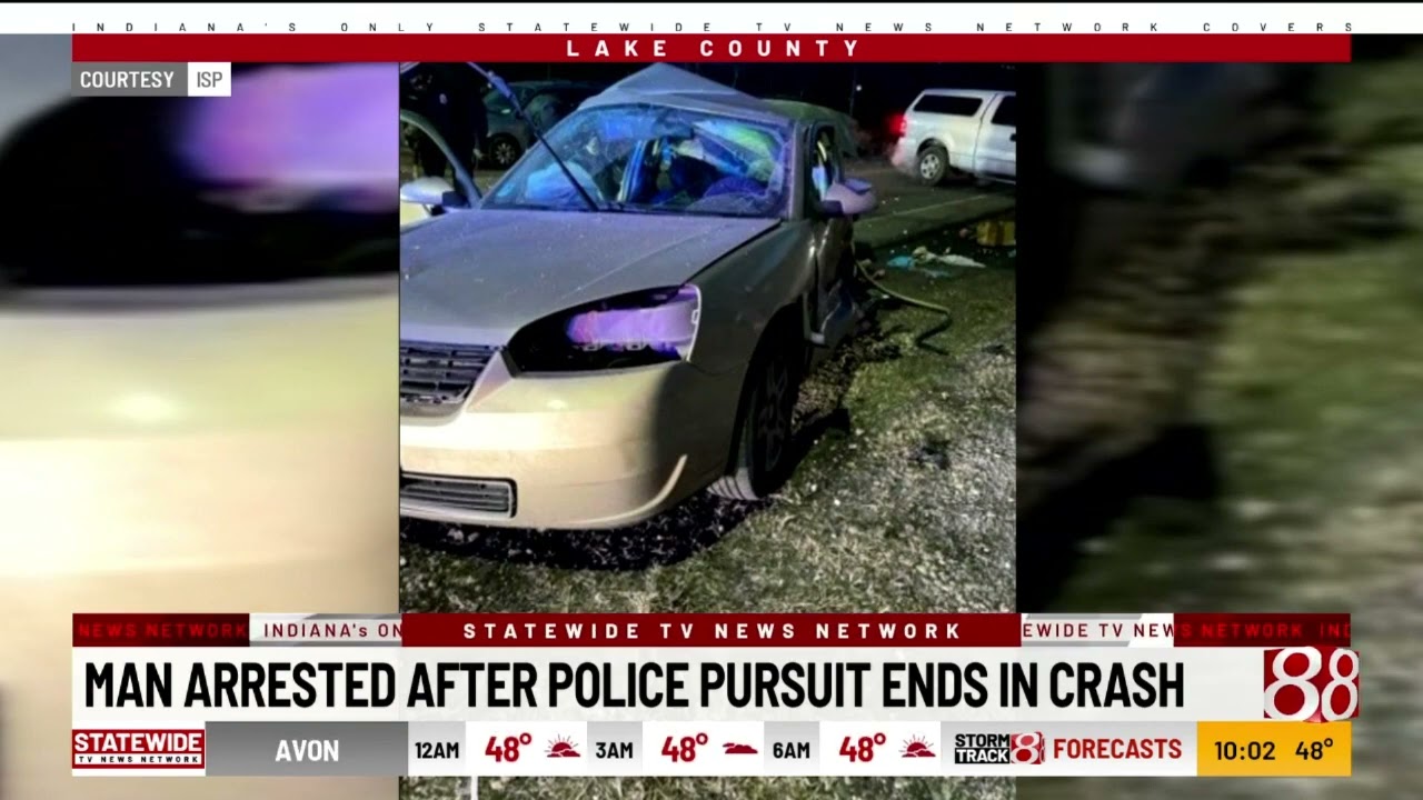 Man arrested after police pursuit ends in crash