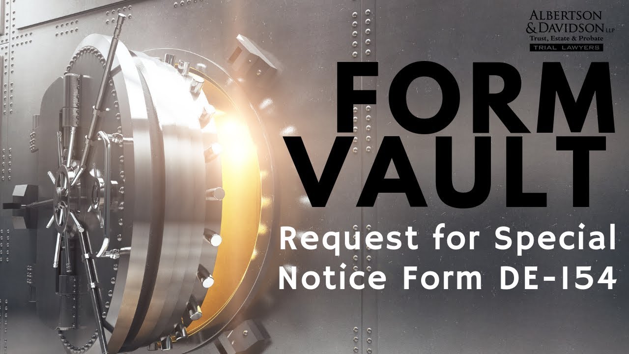 California Request for Special Notice -- Form DE-154