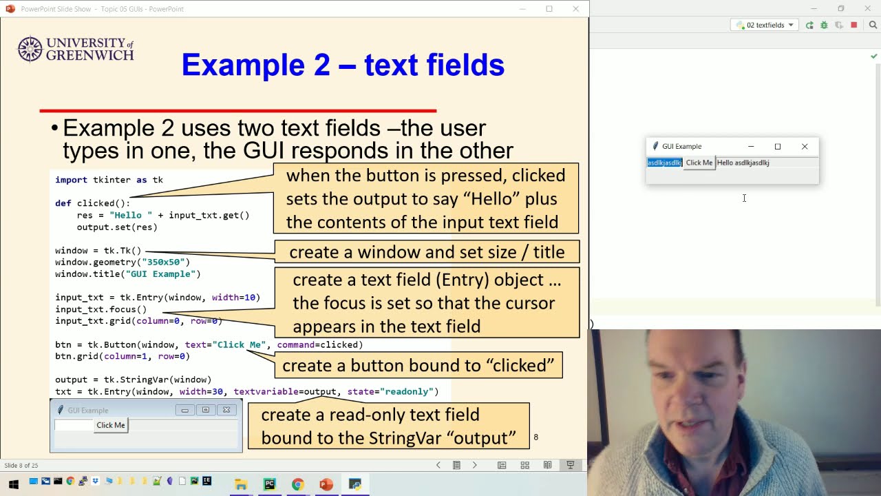 OO Python 05-3: GUIs - tkinter - text fields