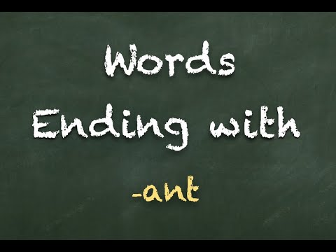 Words Ending with -ant