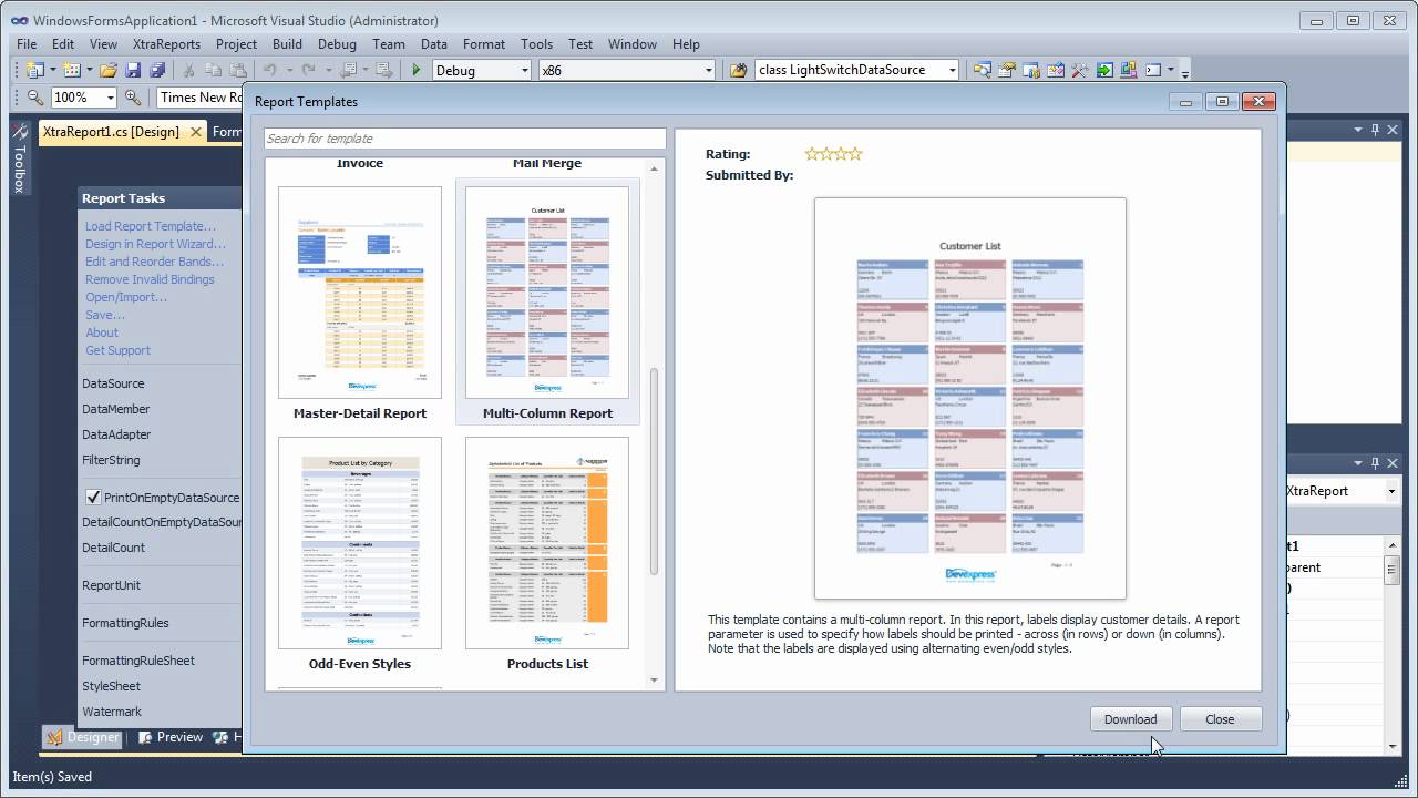 Reporting Suite - Report Gallery and Templates