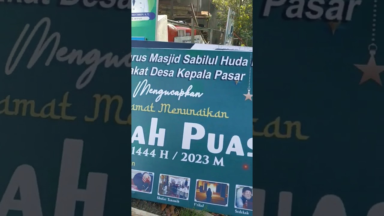 Spanduk Marhaban Ya Ramadhan Langsung di Bingkai Rapi