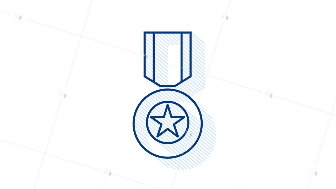 Hero of the Soviet Union gold star award icon. Illustration on white background. Motion graphics.
