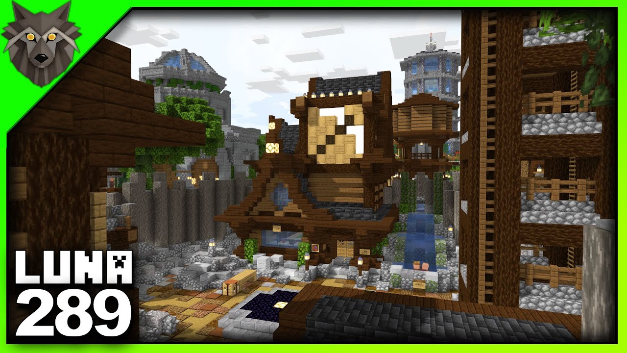 Minecraft Survival 289 | Better Roofs! | Business District Renovations | LUNA SSP Phase 3
