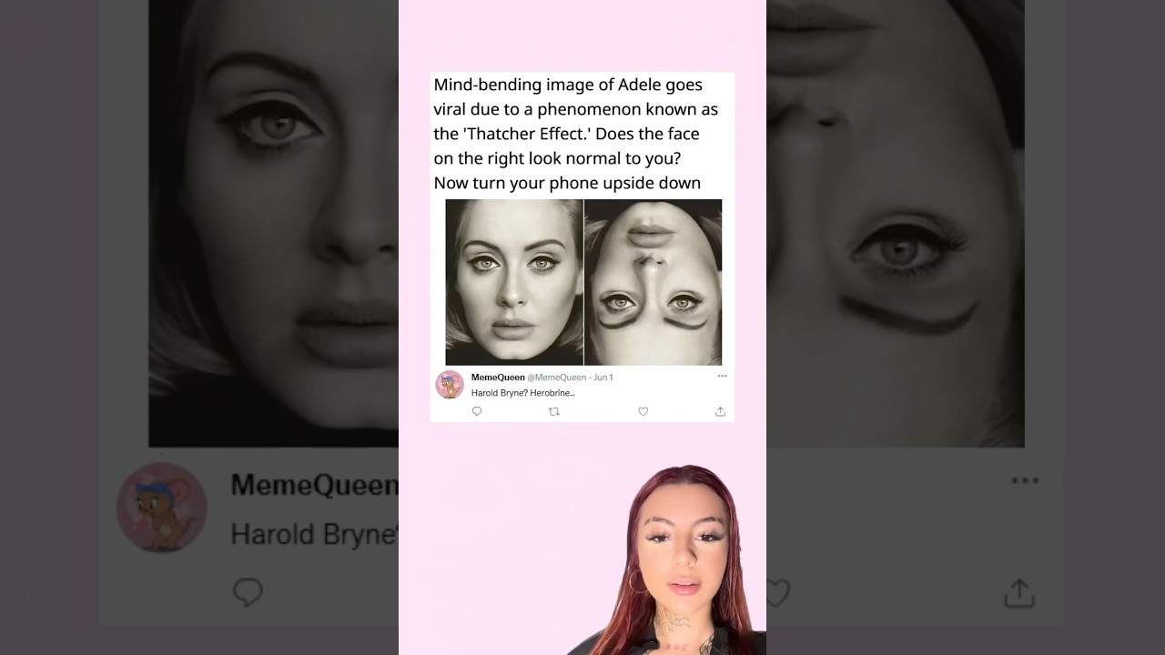 Mind-Bending image of Adele goes viral due to a phenomenon known as a thatcher effect.