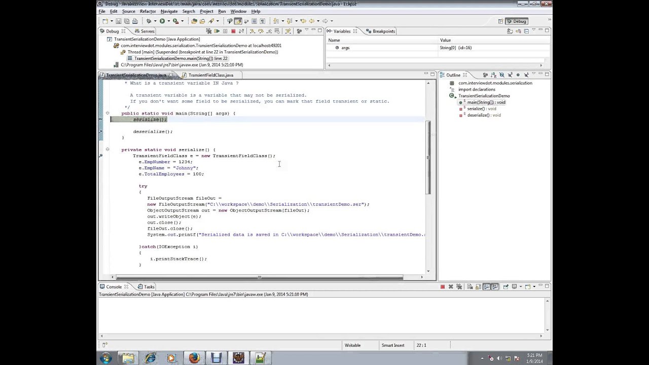 What is a transient variable in Java Java Interview Question And Answer