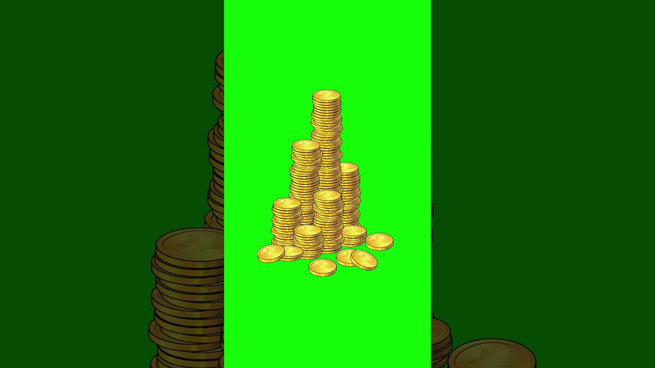 🆓 Free Green Screen 🟢 Chroma key 🪙 MONEY COIN STACK GROW  Effect Animation ❌ #chromakey #greenscreen