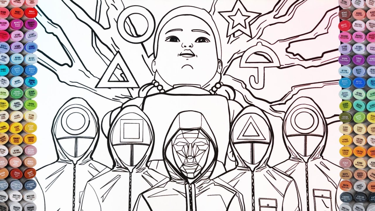 SQUID GAME Coloring page | LET'S DO IT TOGETHER!