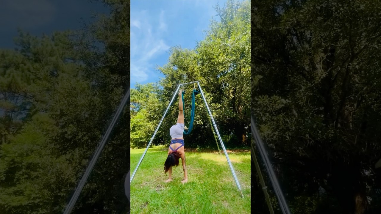 Silk to Full Handstand #aerial #aerialsilk #handstand #inversion #aerialyoga
