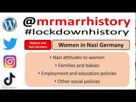 Three Minute History – Women in Nazi Germany | Mr Marr History