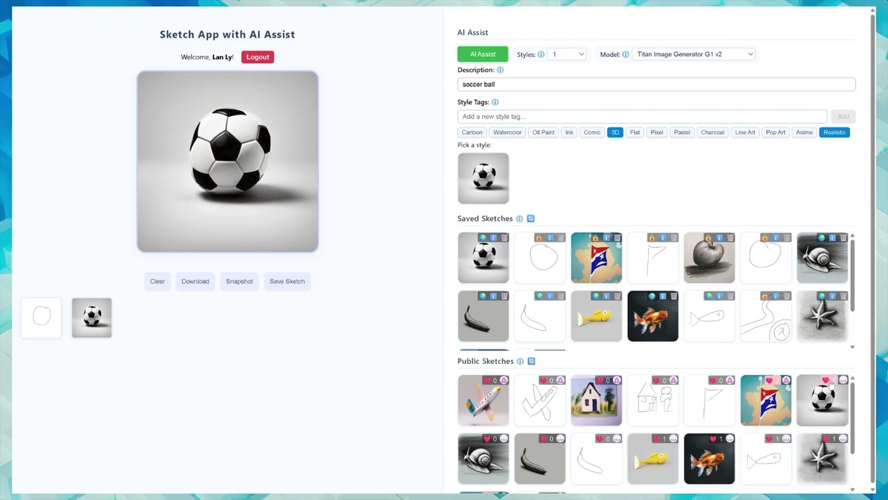Sketch App with AI Assist