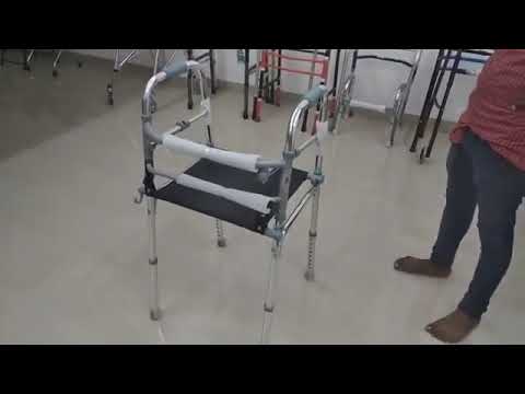 Lightweight Foldable Height Adjustable Walker With Seat | Mobility Kart | Call +918770784247