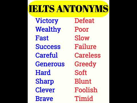 Achieve IELTS Success: Must-Know Antonyms for Test Takers #shorts #english #vocabulary