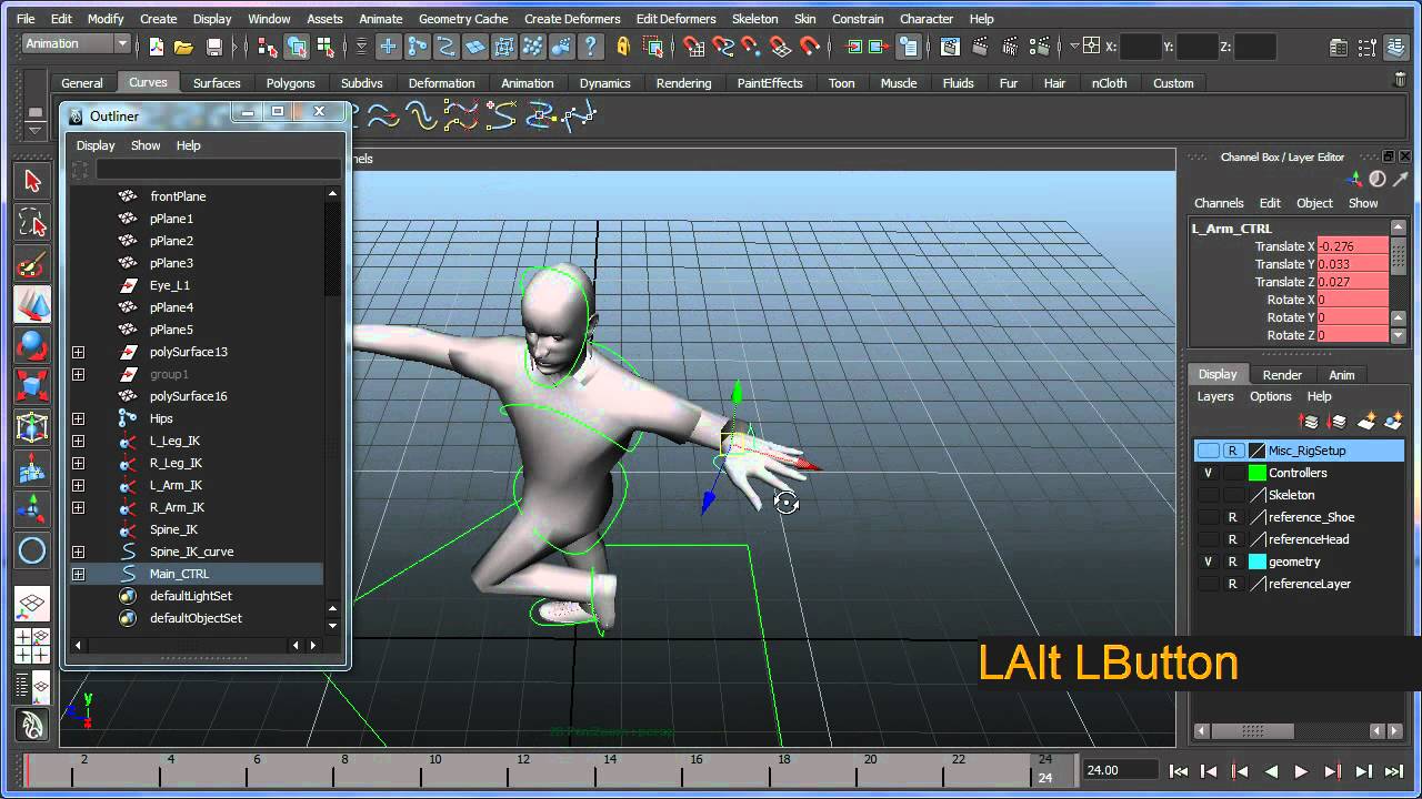 Basic bipedal character rigging setup in Maya - Part 6 of 8