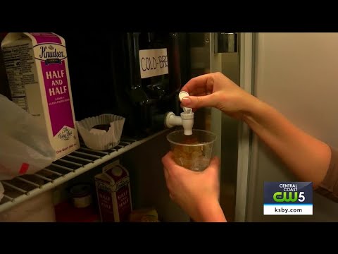 Santa Maria cake shop offering coffee in cups with Cal Poly connection