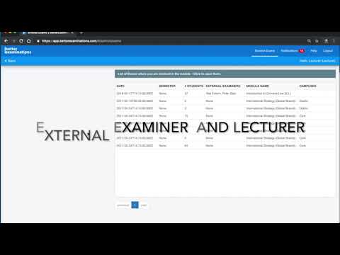 Lecturer and External Examiner Demo