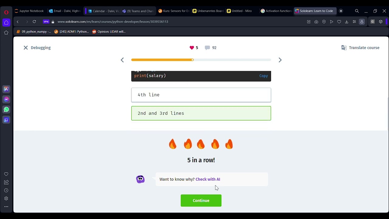 09 Debugging | Python Developer | Sololearn