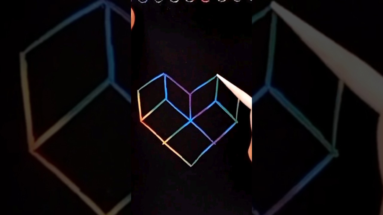 How to draw a 3d heart♥️#shorts #drawing #satisfying #easydrawing