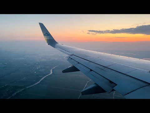 [4K] Amsterdam Sunset Landing | KLM | Boeing 737-800 | PH-BCG | AMS | SCS 6
