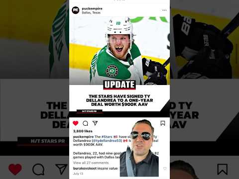 Dallas Stars sign Ty Dellandrea to a one year contract at $900K AAV