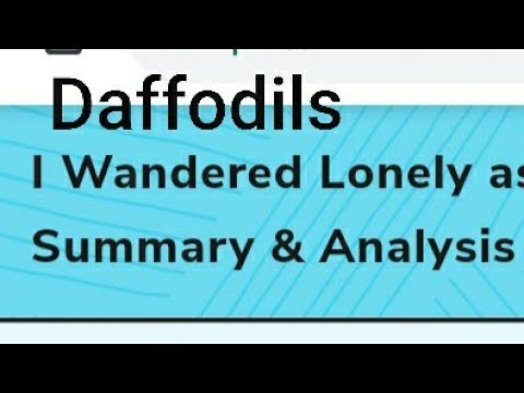 Daffodils by William Wordsworth Summary