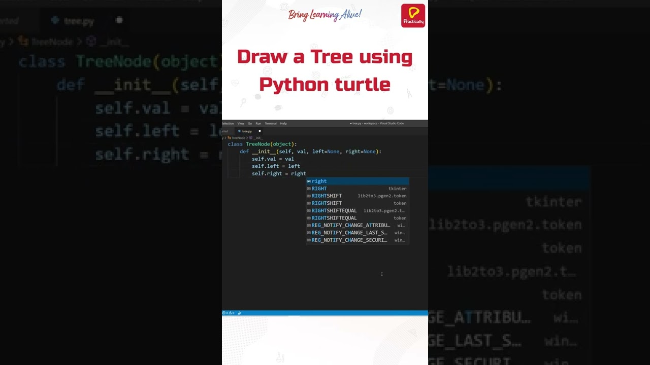 Draw a Tree using Python Turtle 🌳 | Practically | Python for Beginners