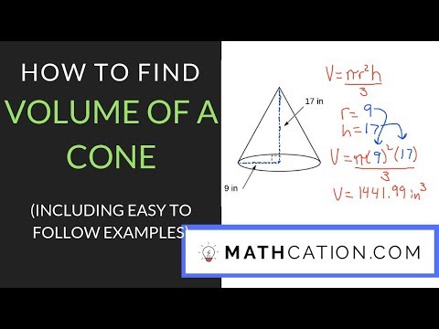 How to find the Volume of a Cone | Mathcation