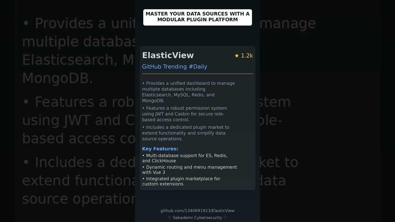 GitHub Trending Repositories: 1340691923/ElasticView 🇬🇧