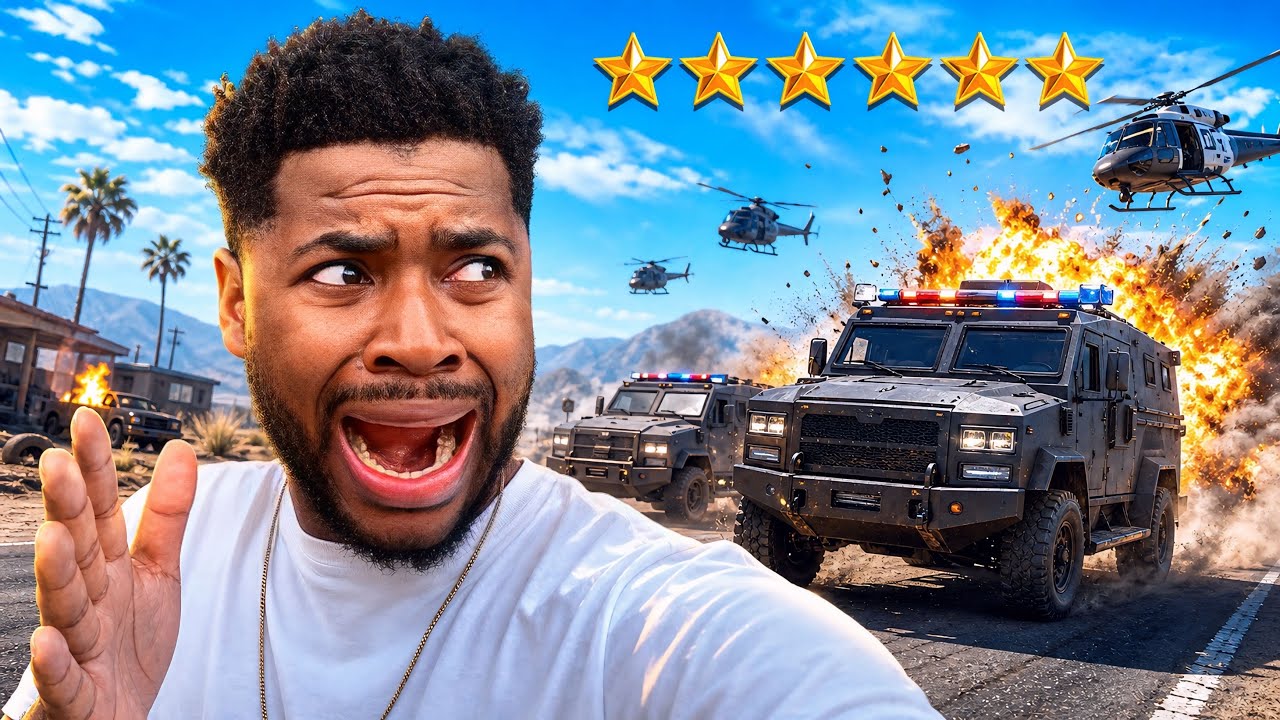I tried to SURVIVE the 6 STARS of GTA