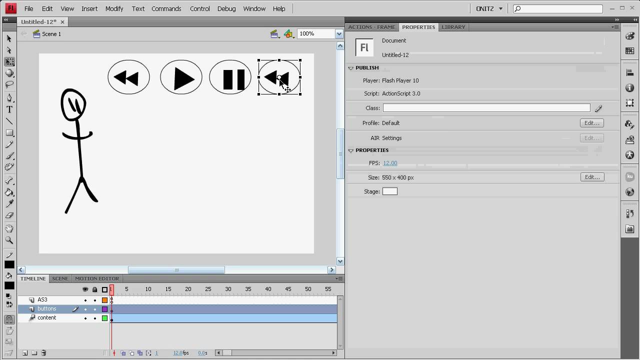 play pause button AS3 tutorial