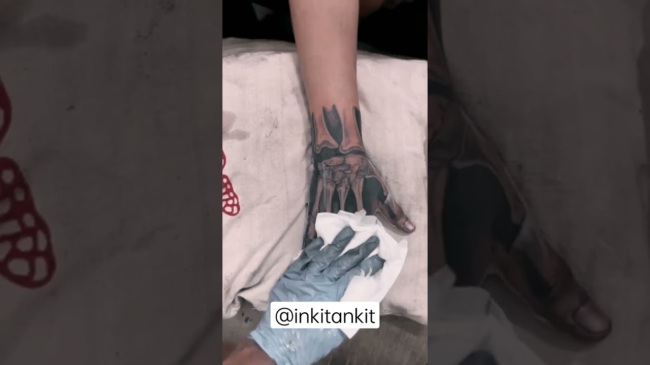 bone hand tattoo @worldoftattoos